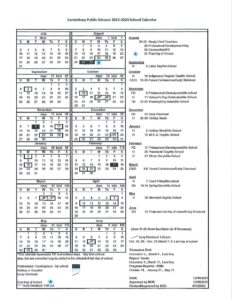 2022-23 CPS School Calendar – Canterbury Public Schools